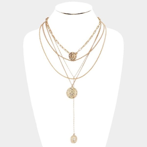 Jewelry | Triple Metal Coin Pendant Necklace | Poshmark